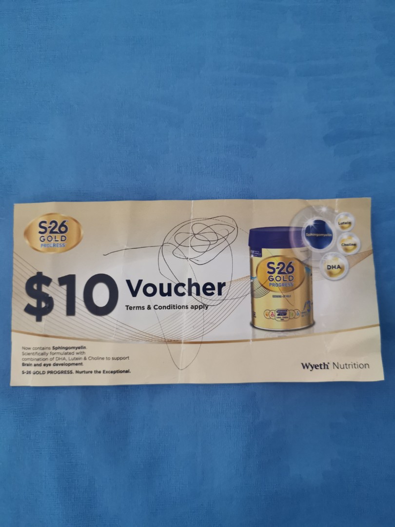 S-26 GOLD progress milk powder $10 voucher, Babies & Kids, Nursing ...