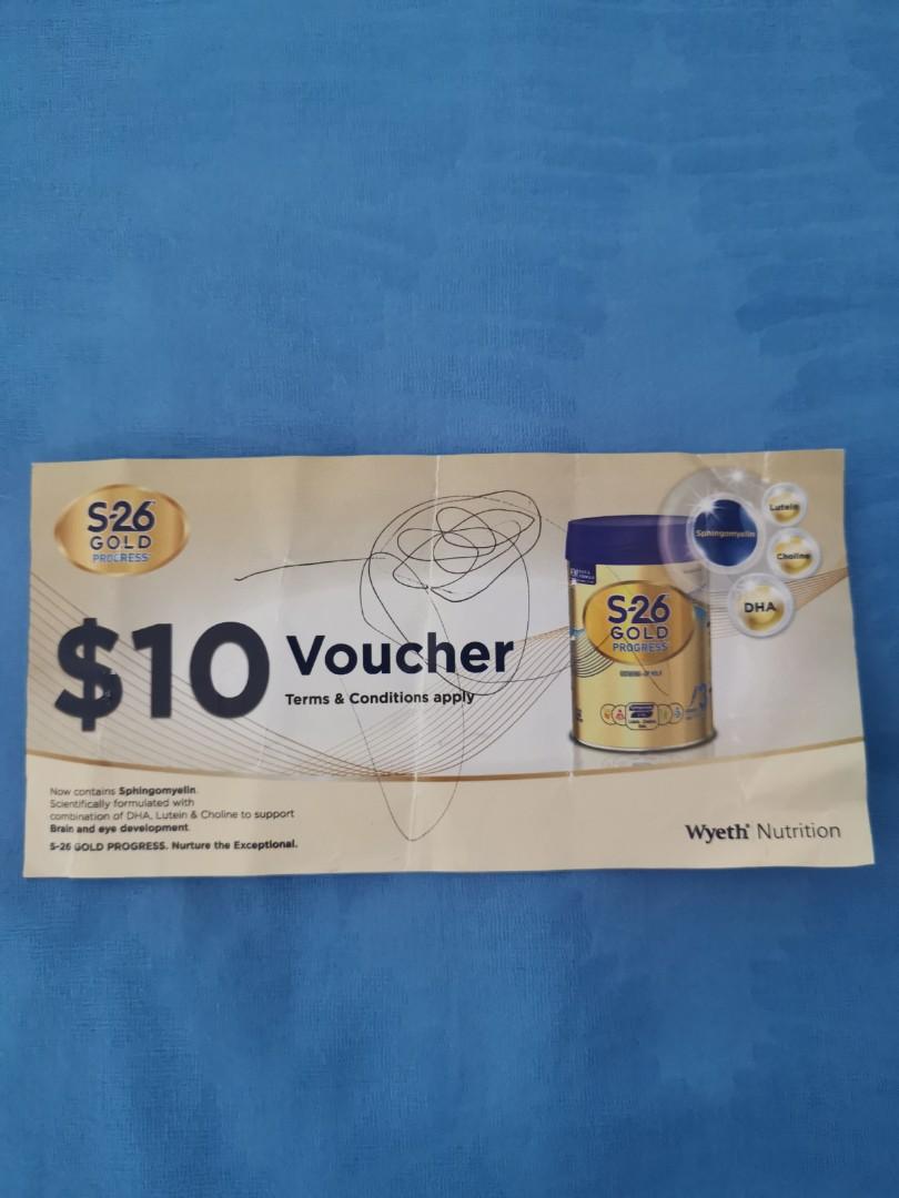 S-26 GOLD progress milk powder $10 voucher, Babies & Kids, Nursing ...
