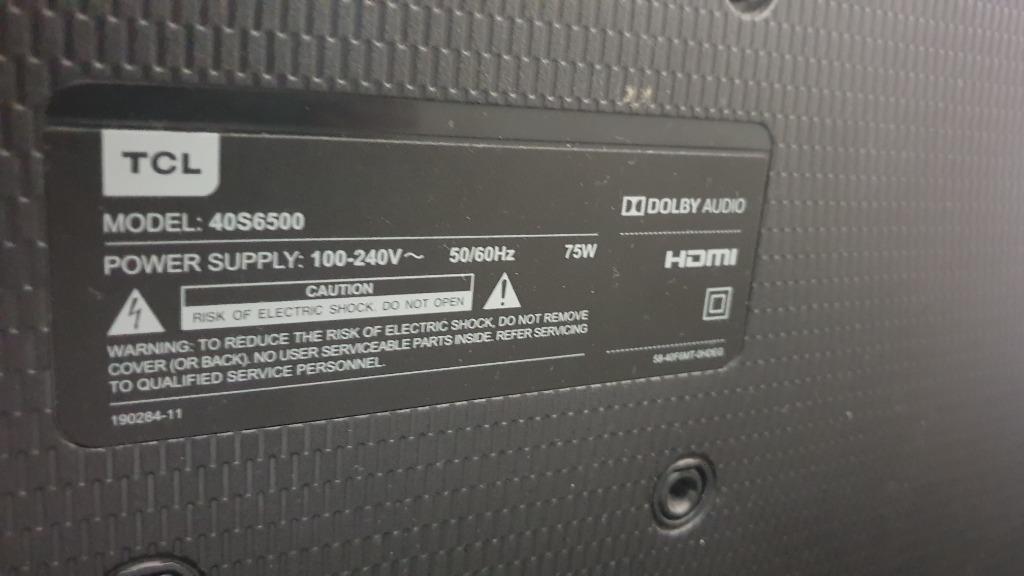 TCL 40S6500 40 INCH ANDROID TV (repaired) WORKING CONDITION, TV & Home ...
