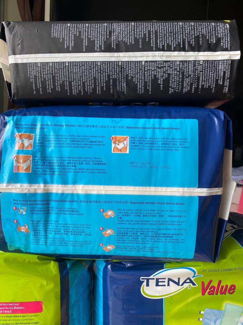 TENA Adult Diaper value pack (size M), Health & Nutrition, Assistive & Rehabilatory Aids, Adult ...
