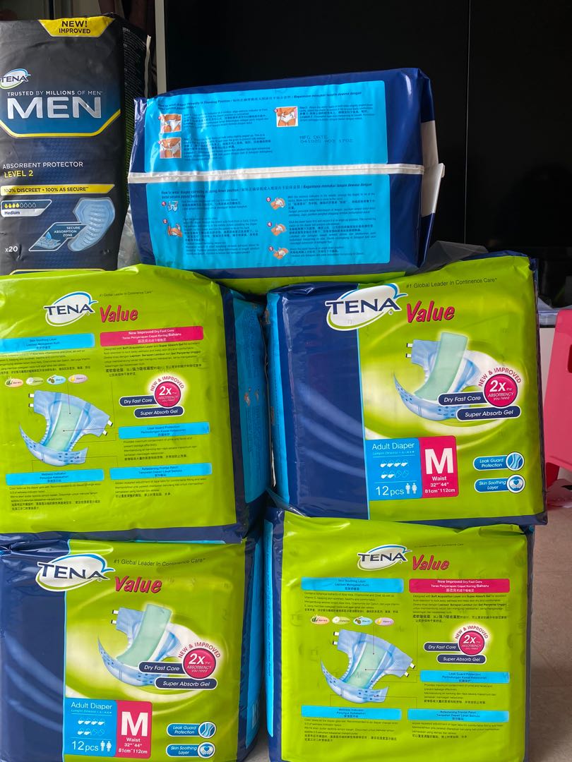 TENA Adult Diaper value pack (size M), Health & Nutrition, Assistive & Rehabilatory Aids, Adult ...