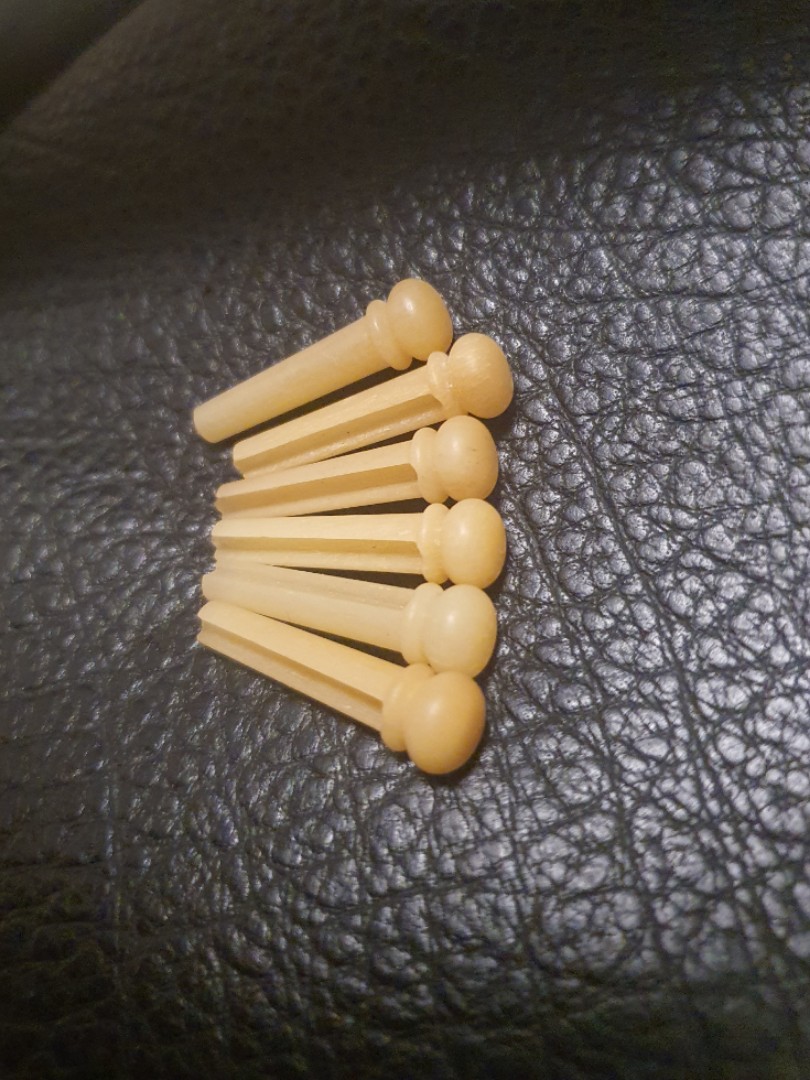 Unbleached bone bridge pins acoustic guitar, Hobbies & Toys, Music ...