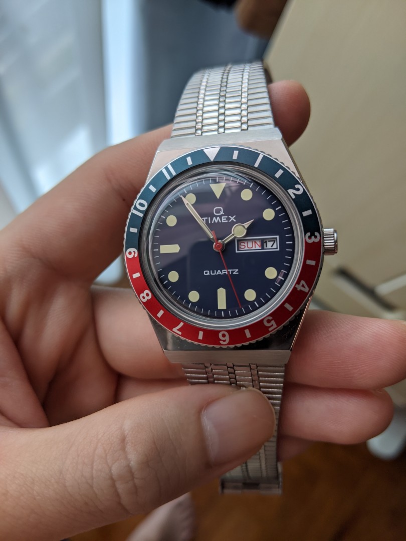 WTS> Timex Q Timex Reissue Pepsi 38mm Stainless Steel, Men's Fashion ...