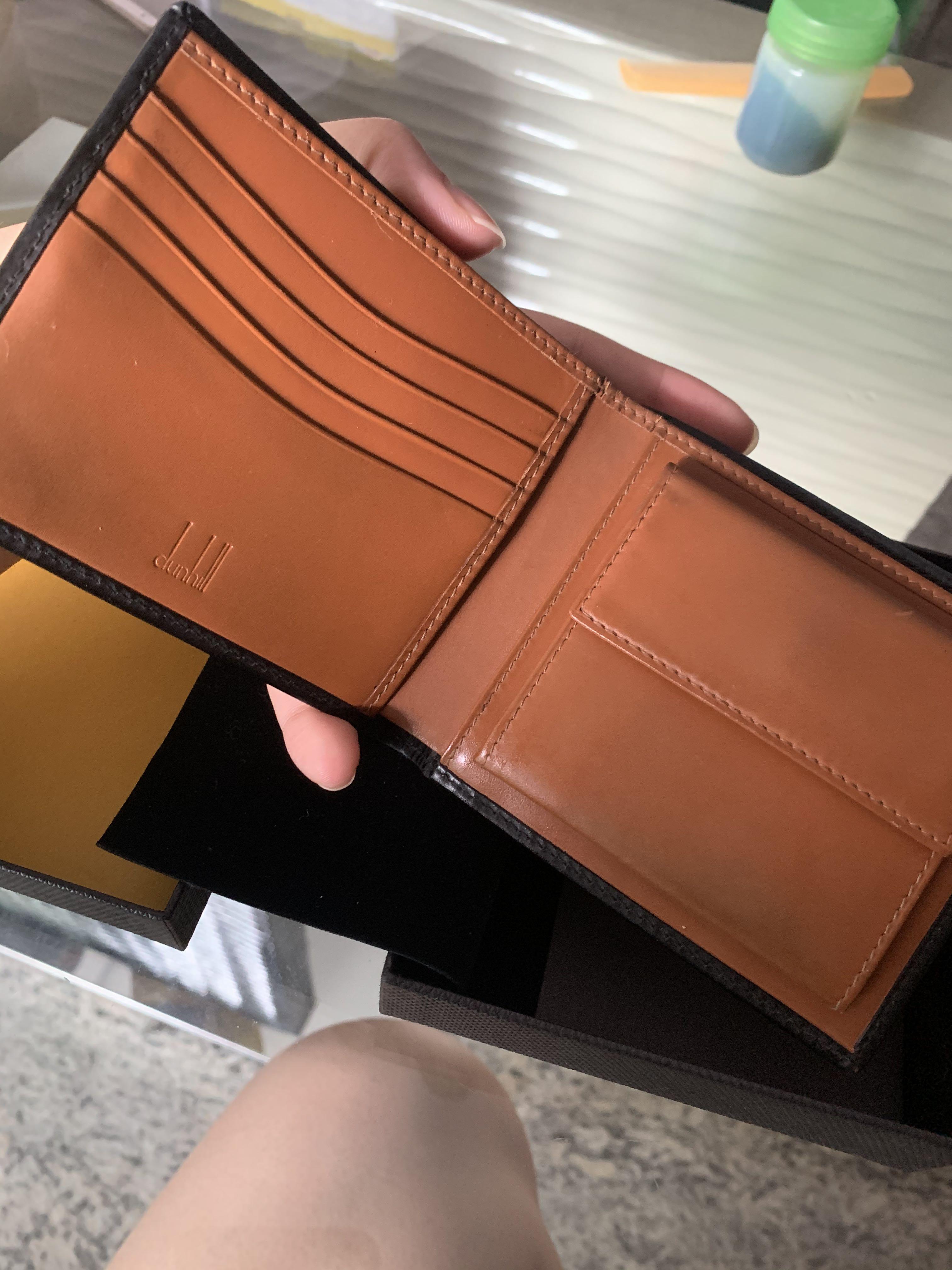 Alfred Dunhill Men Bi-Fold Wallet with Coin Pouch, Men's Fashion, Bags ...