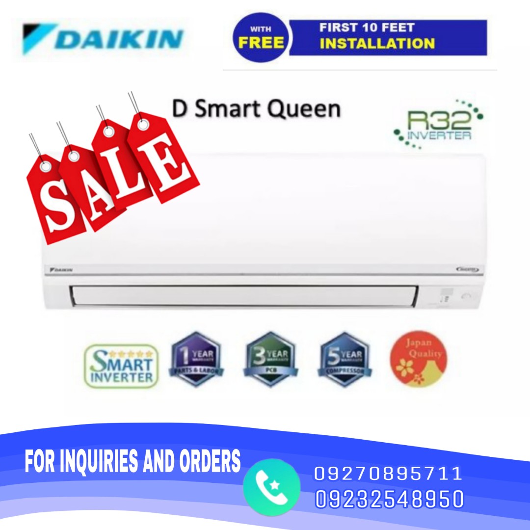 DAIKIN D SMART QUEEN Series Inverter with FREE INSTALLATION, TV & Home ...