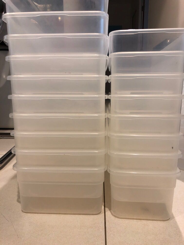 Daiso shoe boxes / box / storage with lid, Furniture, Shelves & Drawers ...