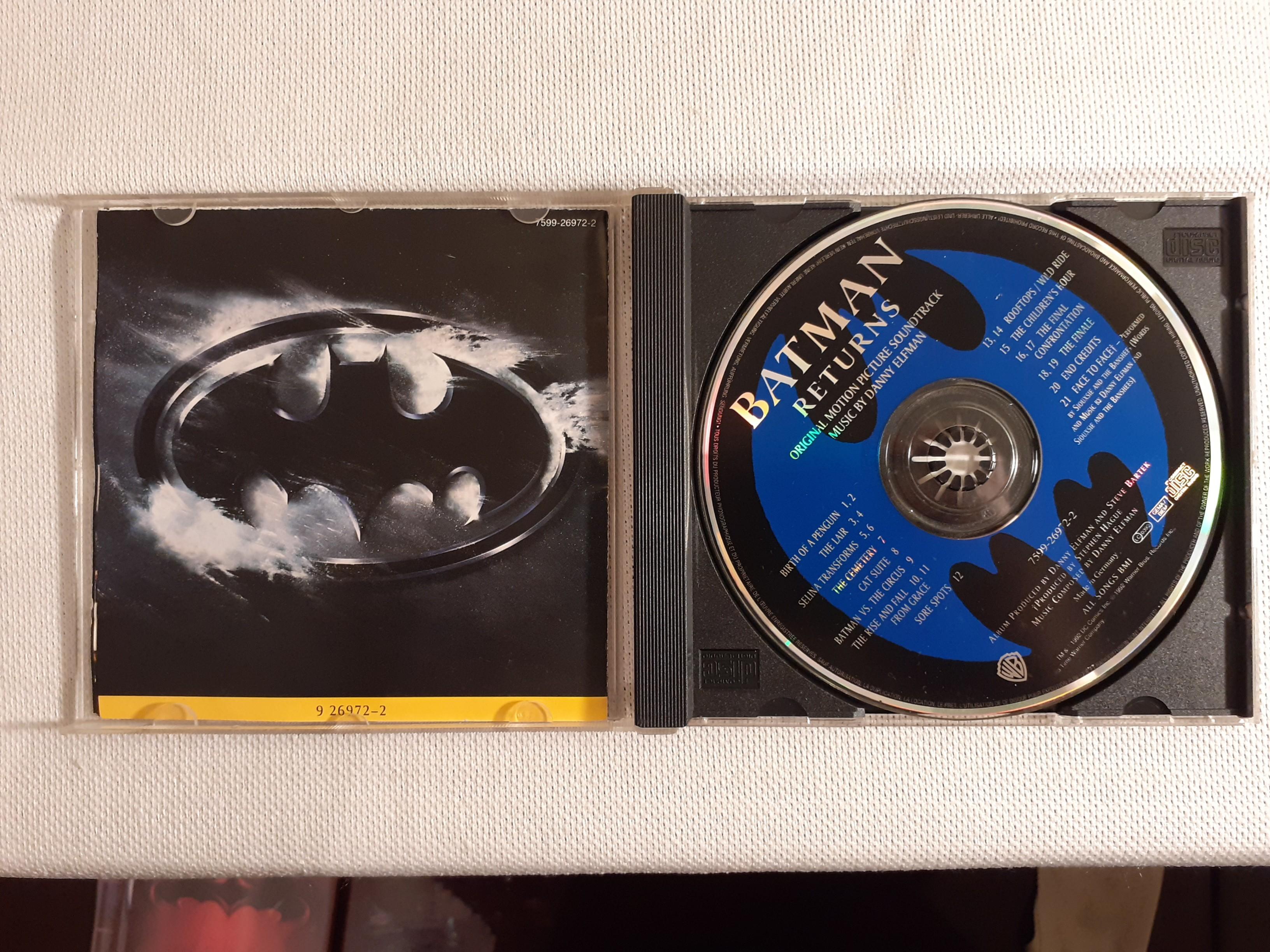 DC 1992 蝙蝠俠之再戰風雲 BATMAN RETURNS CD 電影原聲大碟, 興趣及遊戲, 音樂、樂器 & 配件, 音樂與媒體 ...