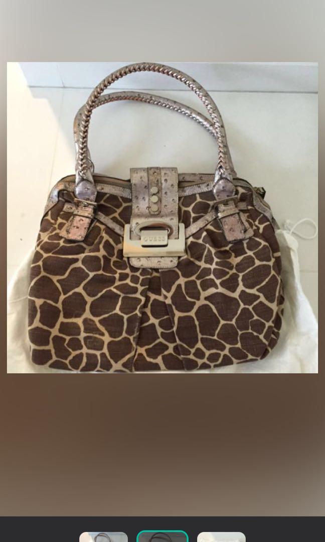 GUESS Leopard Print Shoulder Bag, Women's Fashion, Bags & Wallets ...