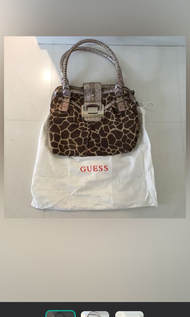 GUESS Leopard Print Shoulder Bag, Women's Fashion, Bags & Wallets ...