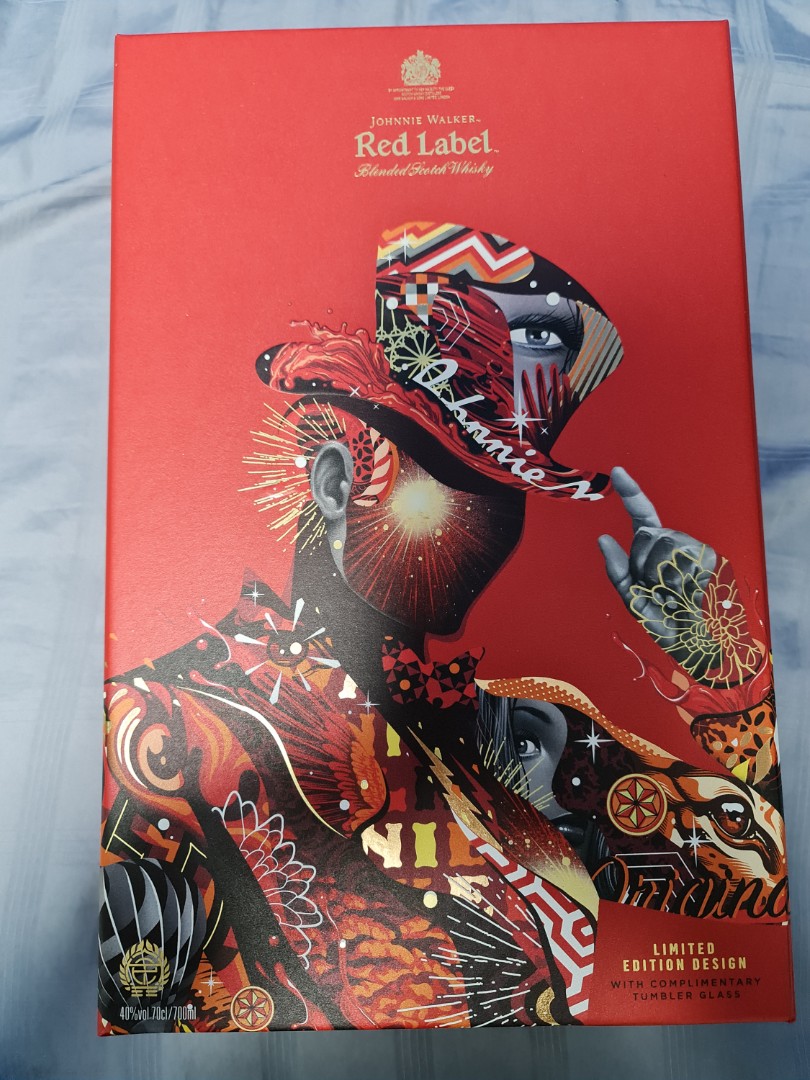 Johnnie Walker Red Label Gift Set, Food & Drinks, Alcoholic Beverages ...
