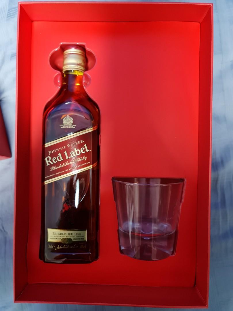 Johnnie Walker Red Label Gift Set, Food & Drinks, Alcoholic Beverages ...