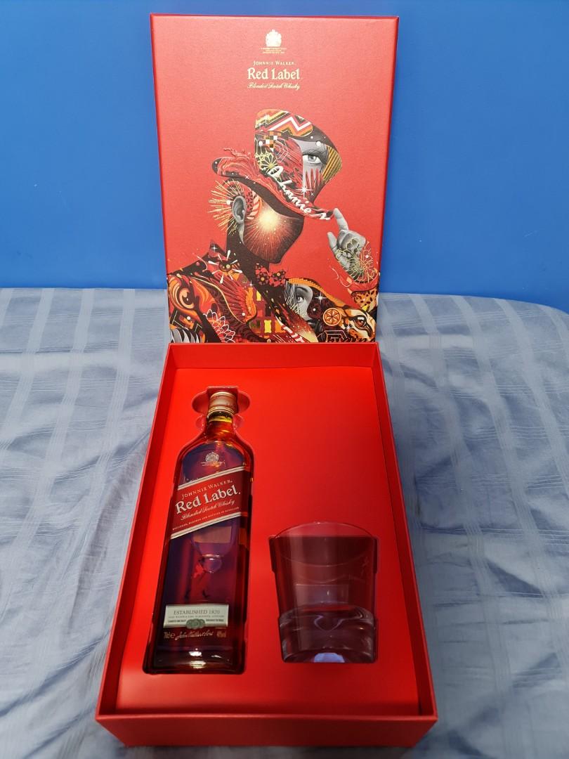 Johnnie Walker Red Label Gift Set, Food & Drinks, Alcoholic Beverages ...