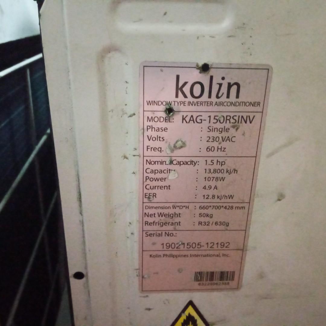 Kolin / Condura / Carrier 1.5 hp inverter, TV & Home Appliances, Air ...