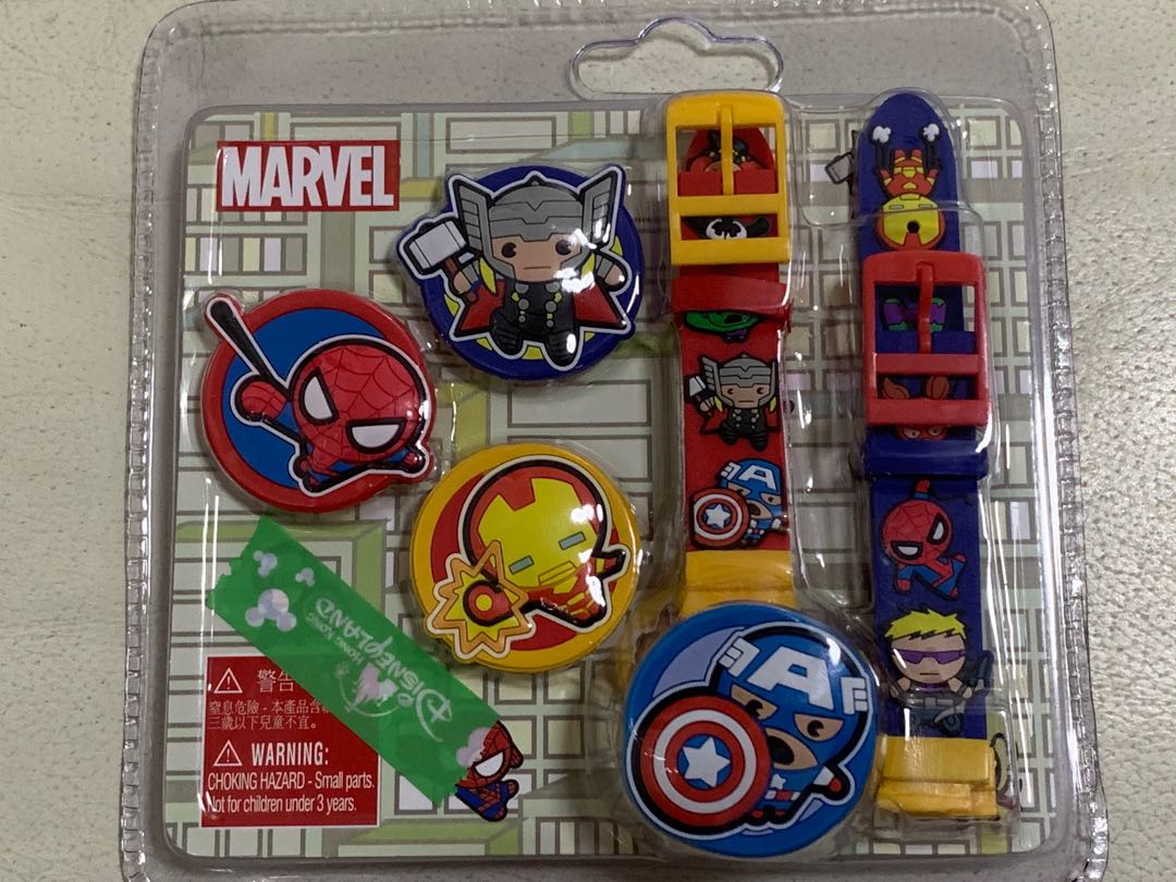 香港迪士尼樂園Marvel手錶 Disneyland Marvel Watch, 興趣及遊戲, 玩具 & 遊戲類 - Carousell