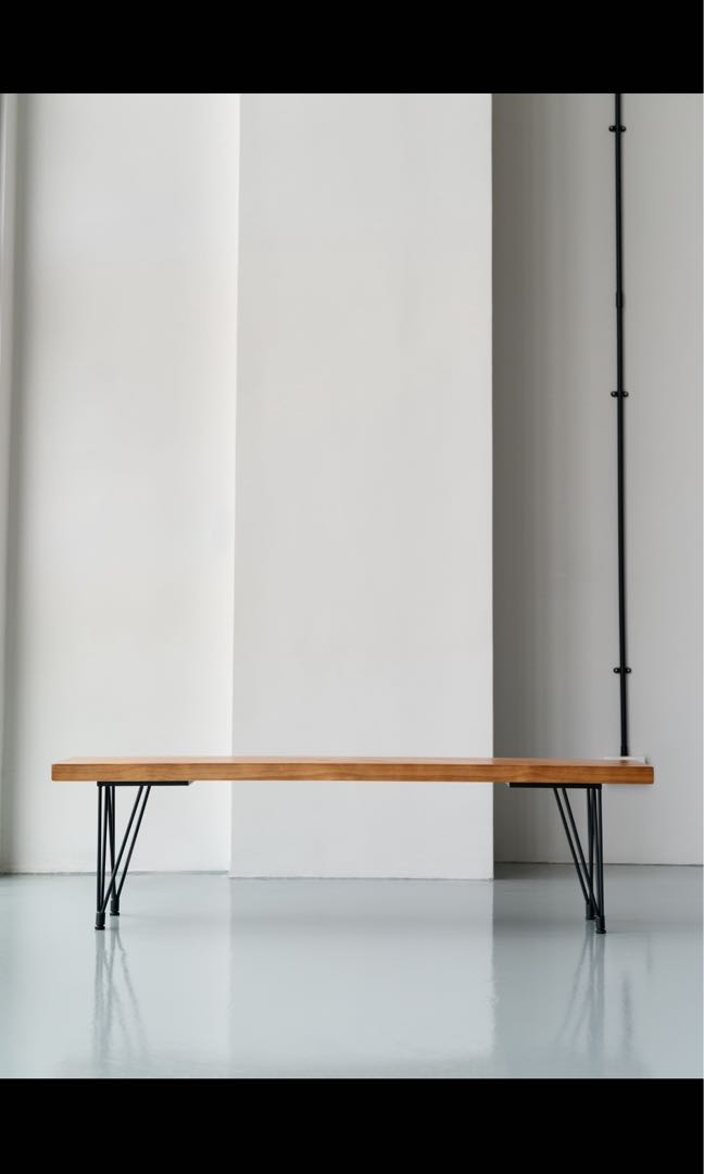 Nordic Long Wooden Bench, Furniture & Home Living, Furniture, Tables ...