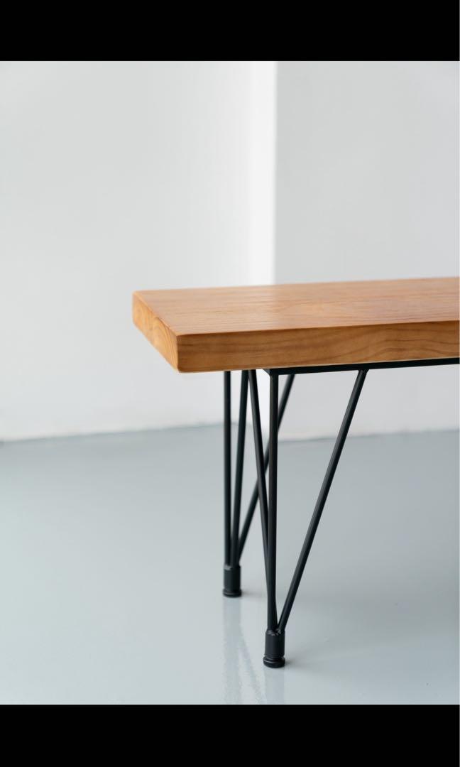 Nordic Long Wooden Bench, Furniture & Home Living, Furniture, Tables ...