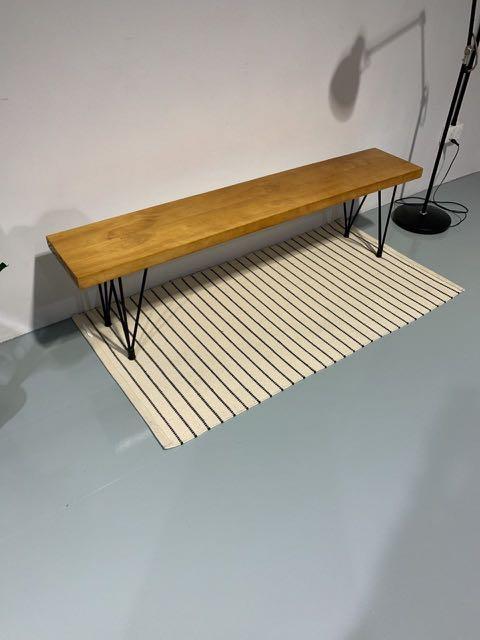 Nordic Long Wooden Bench, Furniture & Home Living, Furniture, Tables ...
