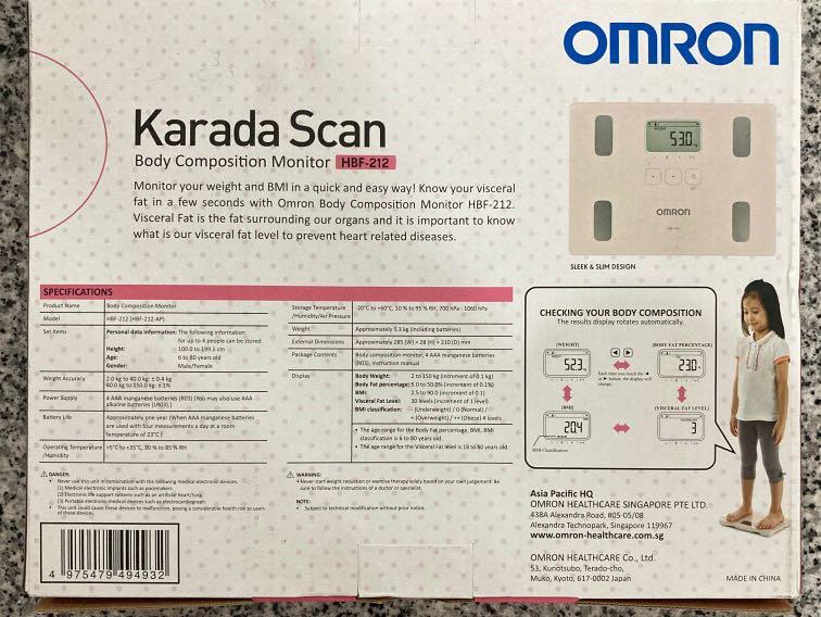 Omron Karada Scan, Health & Nutrition, Health Monitors & Weighing ...