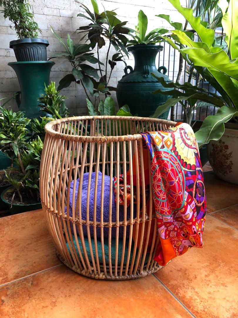Rattan Ottoman / table / stool / hamper, Furniture & Home Living ...