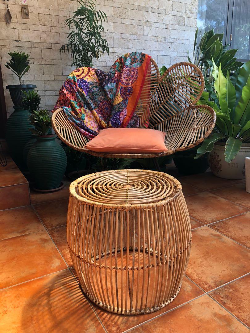 Rattan Ottoman / table / stool / hamper, Furniture & Home Living ...