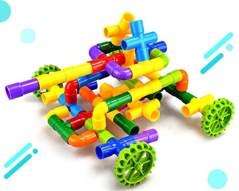 [Ready Stock] DIY Manipulative Water Pipe Plug Connector Blocks Toy ...