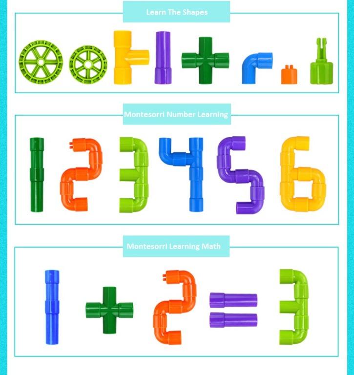 [Ready Stock] DIY Manipulative Water Pipe Plug Connector Blocks Toy ...