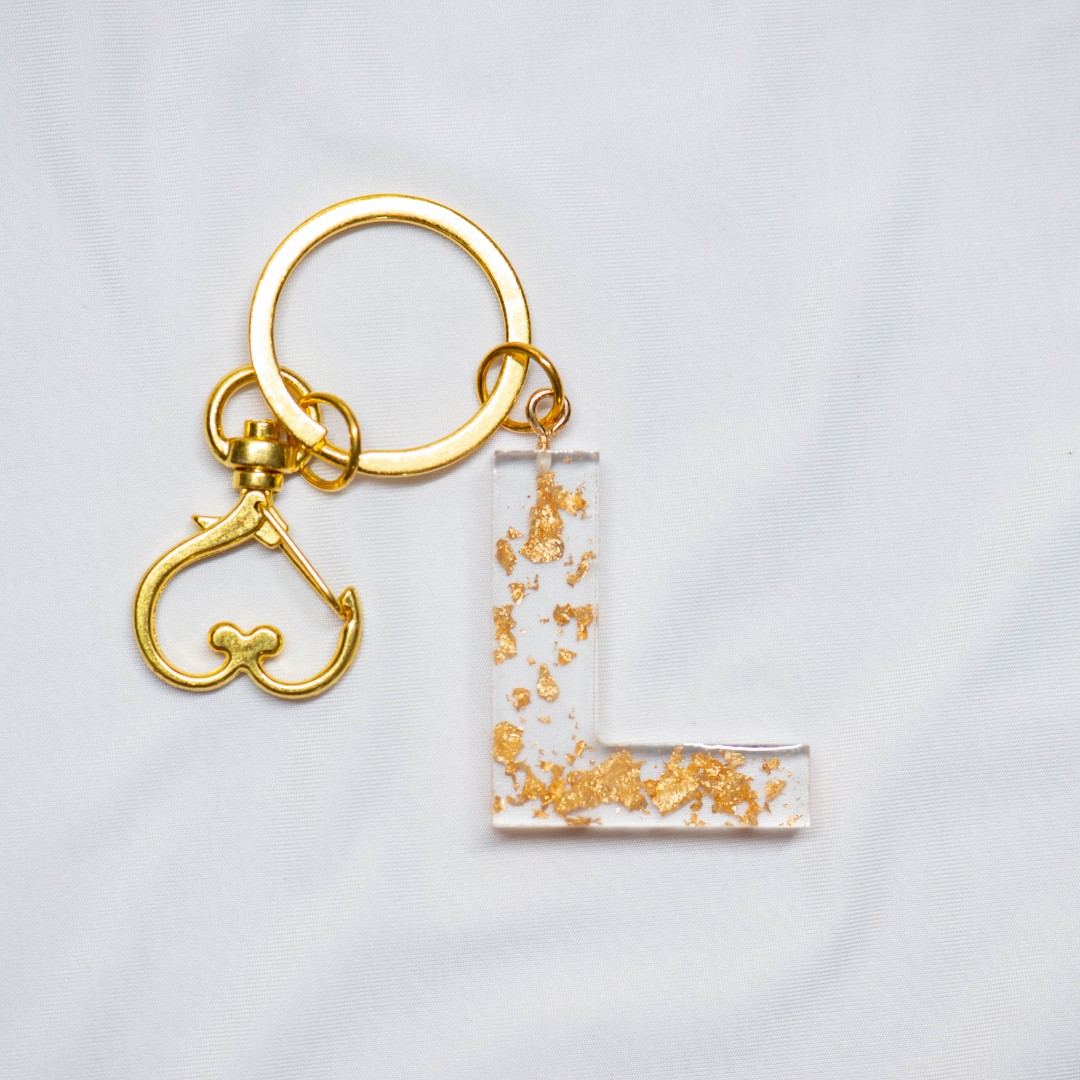 Resin Alphabet Keychain (Flakes), Design & Craft, Handmade Craft on ...