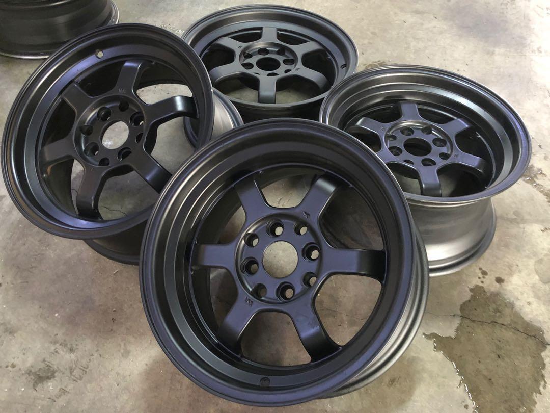 Rim TE37V 15x7jj 8jj pcd100/114, Auto Accessories on Carousell