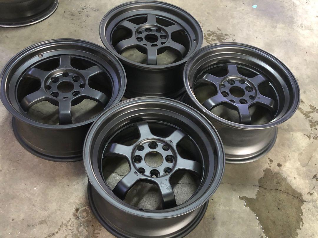 Rim TE37V 15x7jj 8jj pcd100/114, Auto Accessories on Carousell