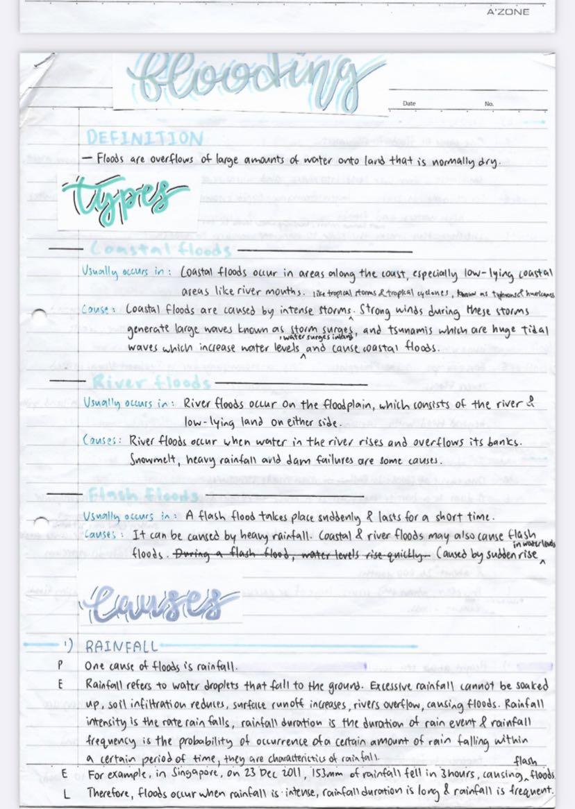 Sec 1/2 geography geog notes, Hobbies & Toys, Books & Magazines ...