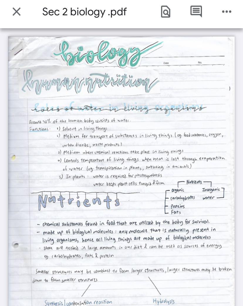 Sec 1/2 science sci notes chemistry biology physics , Hobbies & Toys ...
