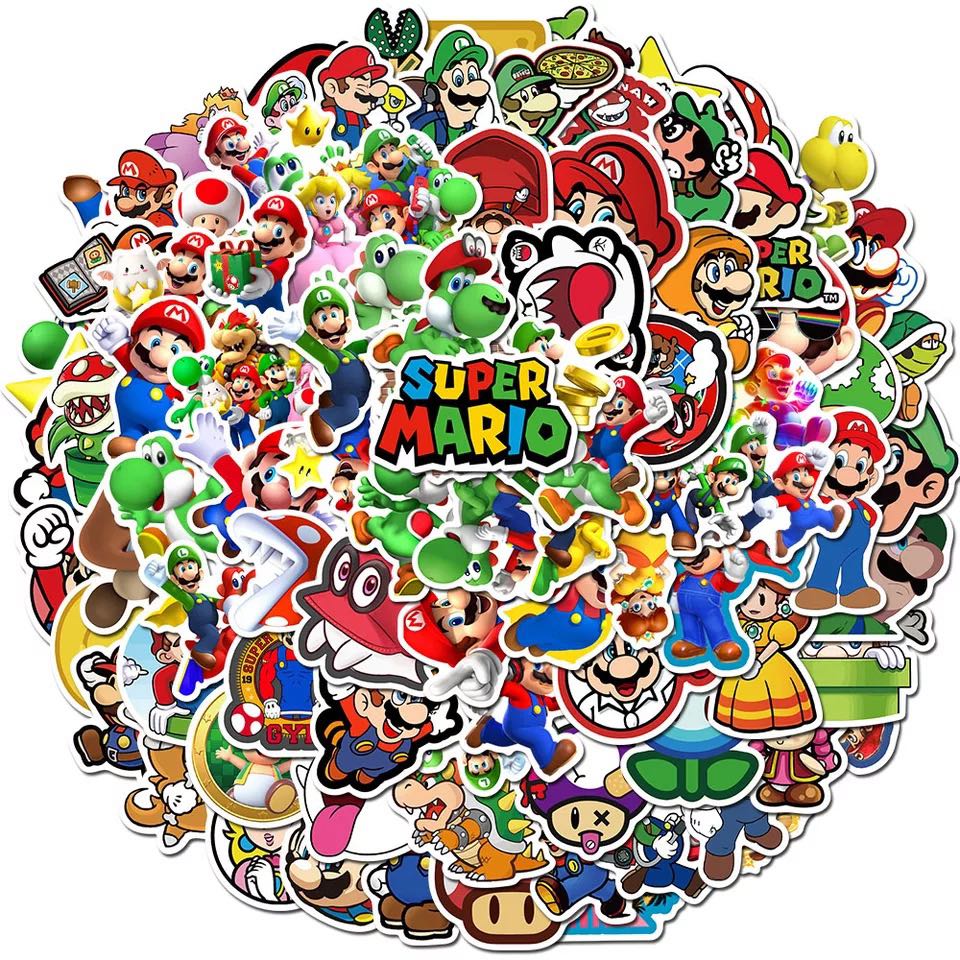 (Stickers) 50pc Super Mario Bros Nintendo Switch Consoles Video Game ...