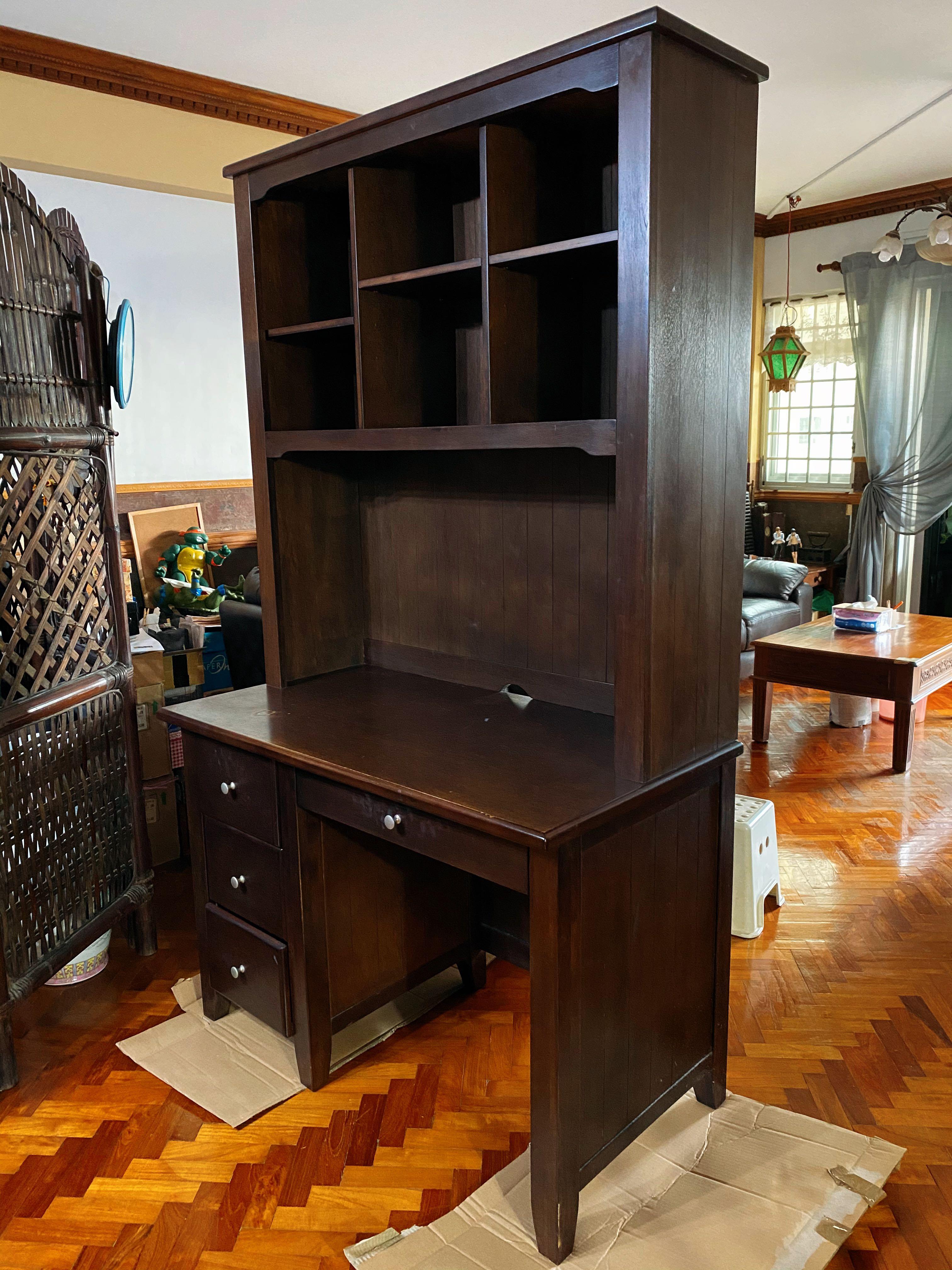 Thick Wood Study Table, Furniture, Tables & Chairs on Carousell