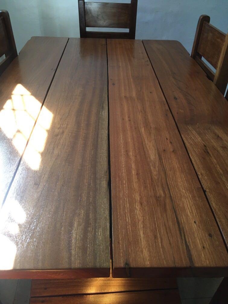 Yakal dining set 6-seater, Furniture & Home Living, Furniture, Chairs ...