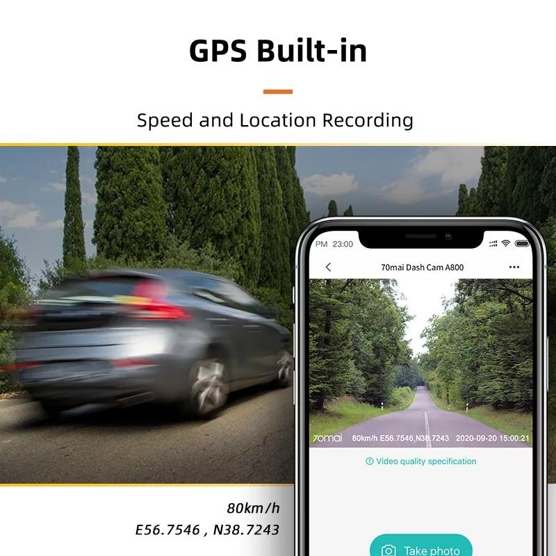 70mai A800 4K 2channel Dash Cam Car Camera ( Front & Rear & Hardware ...