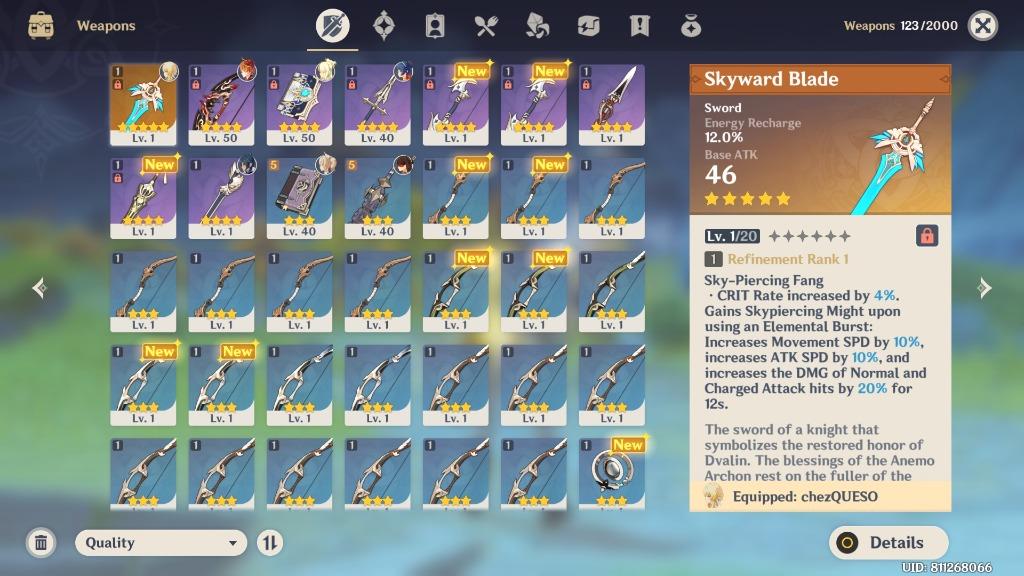 CHILDE w/ Rust Bow Genshin Impact account + 5* weapon and good 4 ...