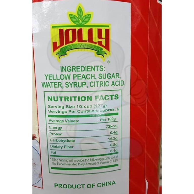 Jolly Yellow Cling Peach Halves in Syrup, ( 2 x 825 g. ), Food & Drinks ...