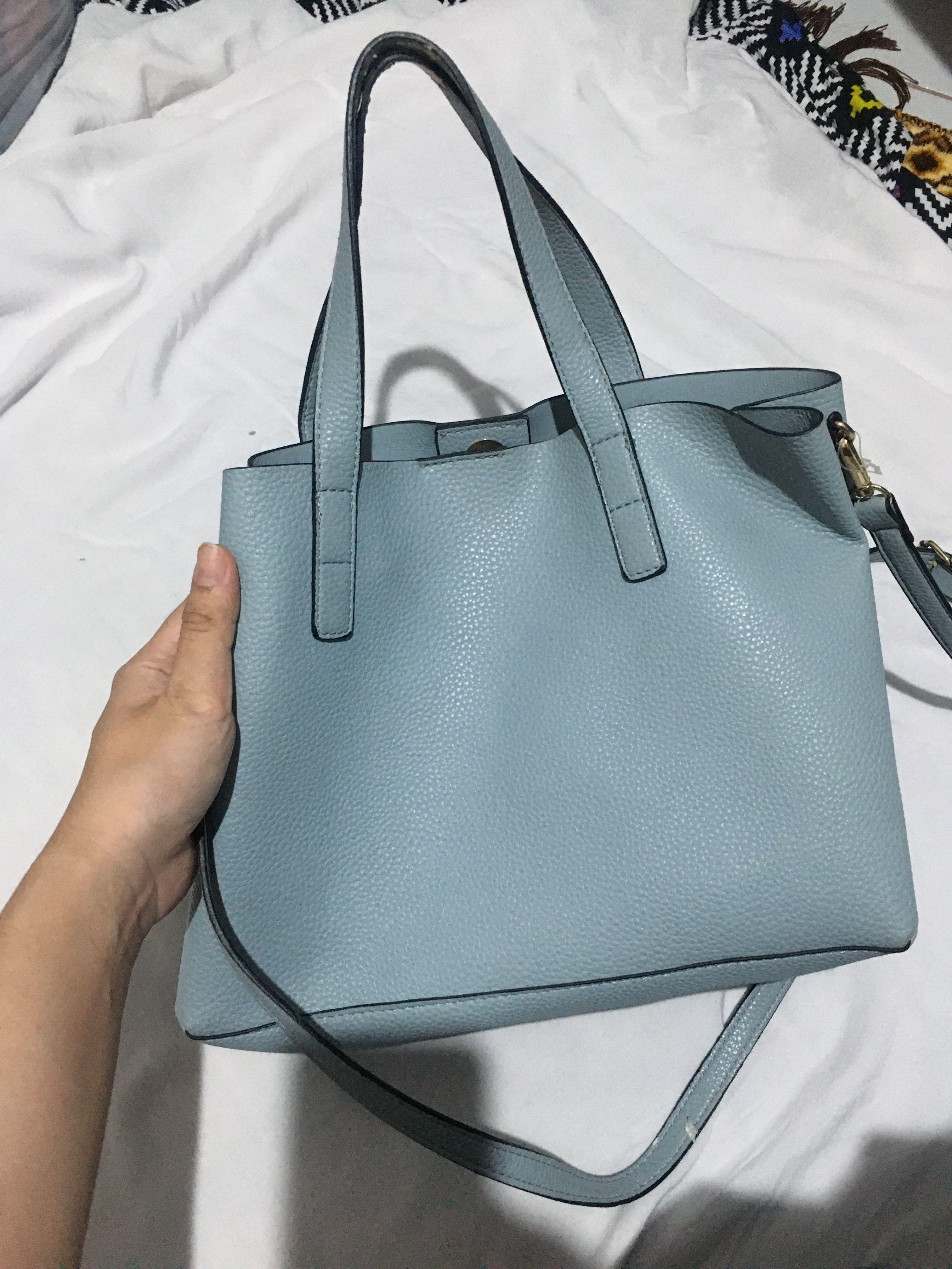 Mango Baby Blue Bag, Fesyen Wanita, Tas & Dompet di Carousell