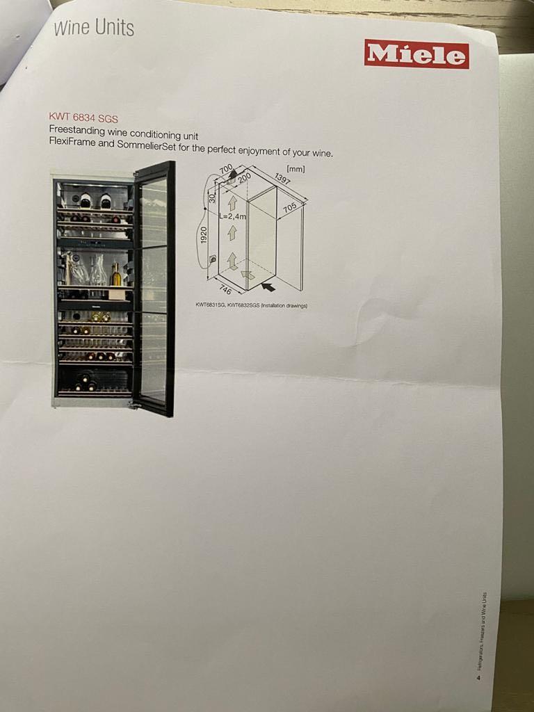 Miele Sommelier Set Wine Fridge With Flexi Frame KWT 6834 SGS, TV ...
