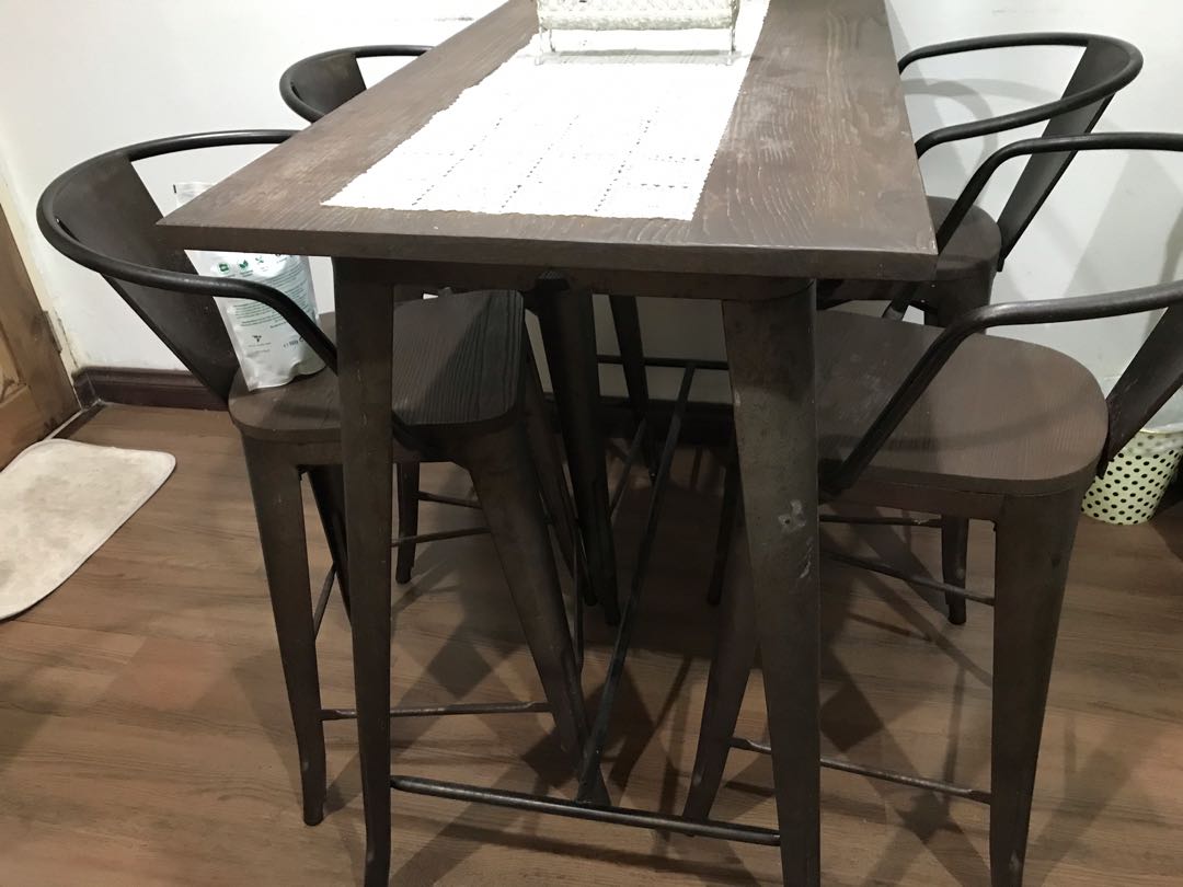 SSF high table chair set, Furniture & Home Living, Furniture, Tables ...