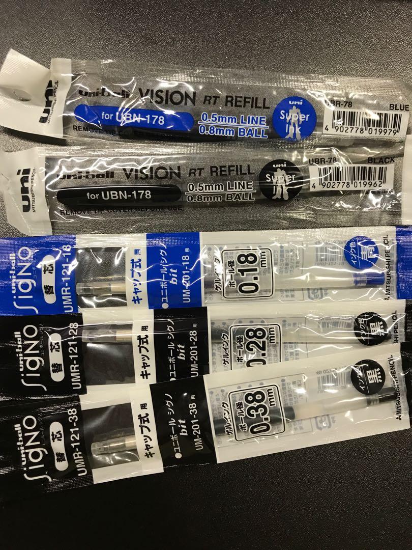uni-ball Vision, Signo bit 筆芯, 書本 & 文具, 文具 - Carousell