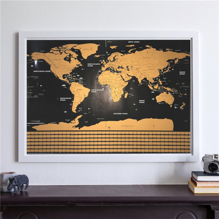 WORLD SCRATCH MAP WITH FLAGS, Hobbies & Toys, Stationery & Craft, Craft ...