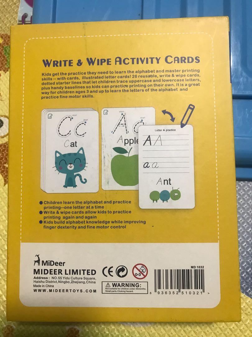 Write and wipe activity cards A,B, C, Hobbies & Toys, Books & Magazines ...