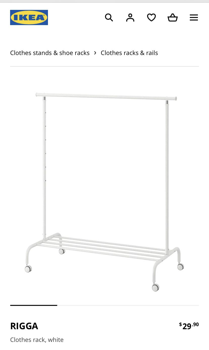 2x Ikea RIGGA clothing racks, Furniture & Home Living, Furniture ...