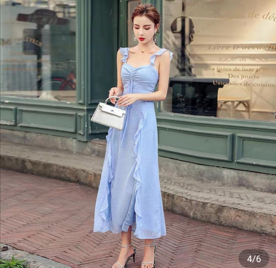 Ash blue dress, Women's Fashion, Muslimah Fashion, Dresses on Carousell