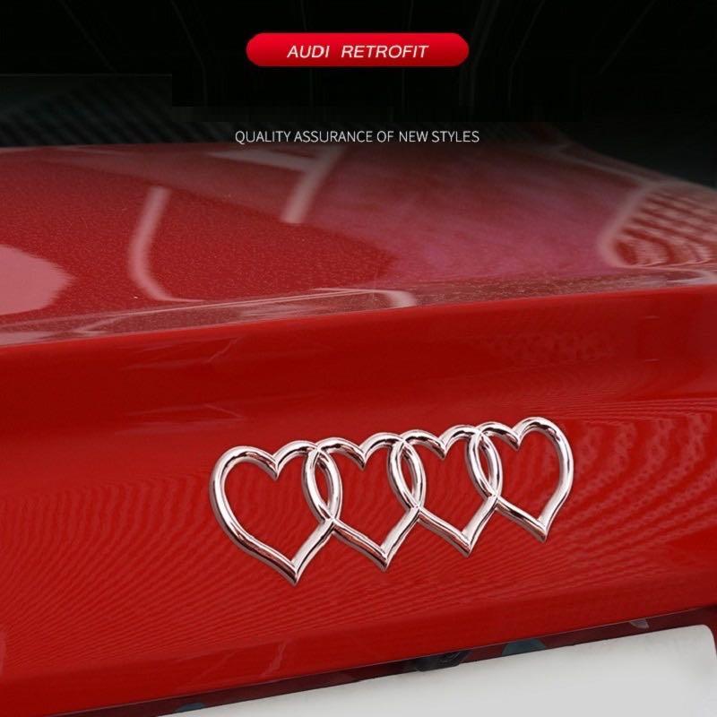 Heart shaped Audi Logo Emblem, Car Accessories, Accessories on Carousell