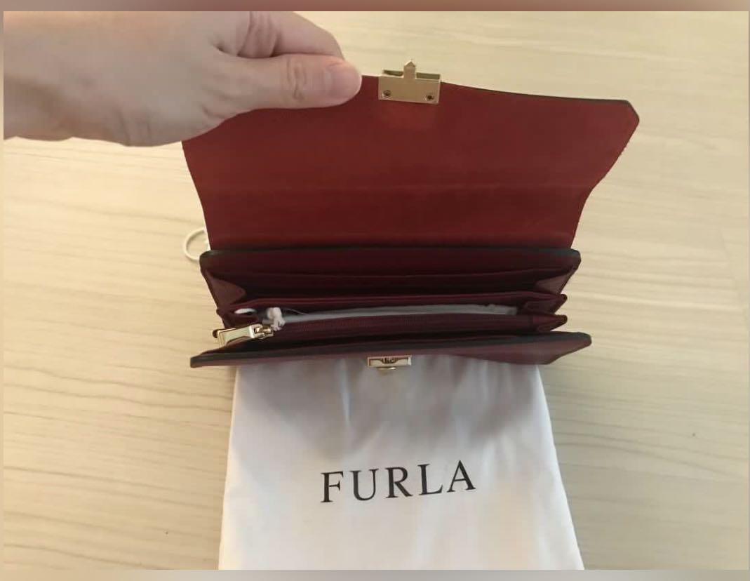 Authentic and Brand New Furla Red Wallet, Women's Fashion, Bags ...