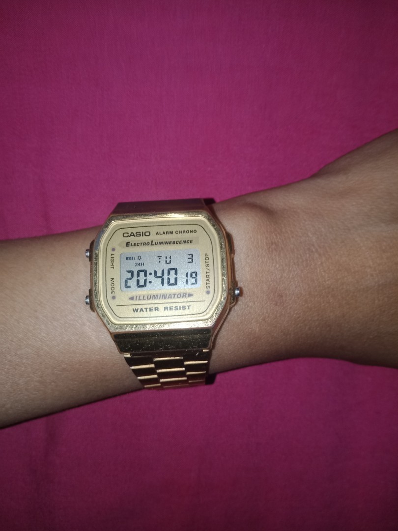 Authentic casio + box, Fesyen Wanita, Jam Tangan di Carousell