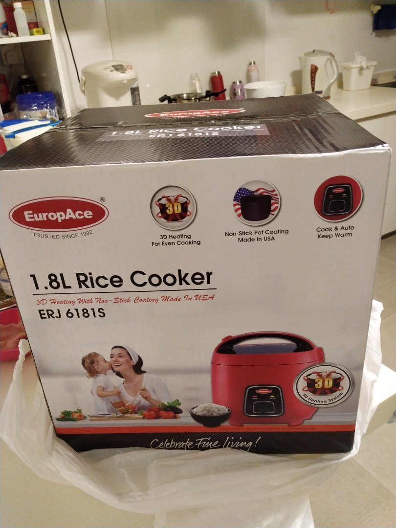 EuropAce 1.8L Rice Cooker, TV & Home Appliances, Kitchen Appliances ...