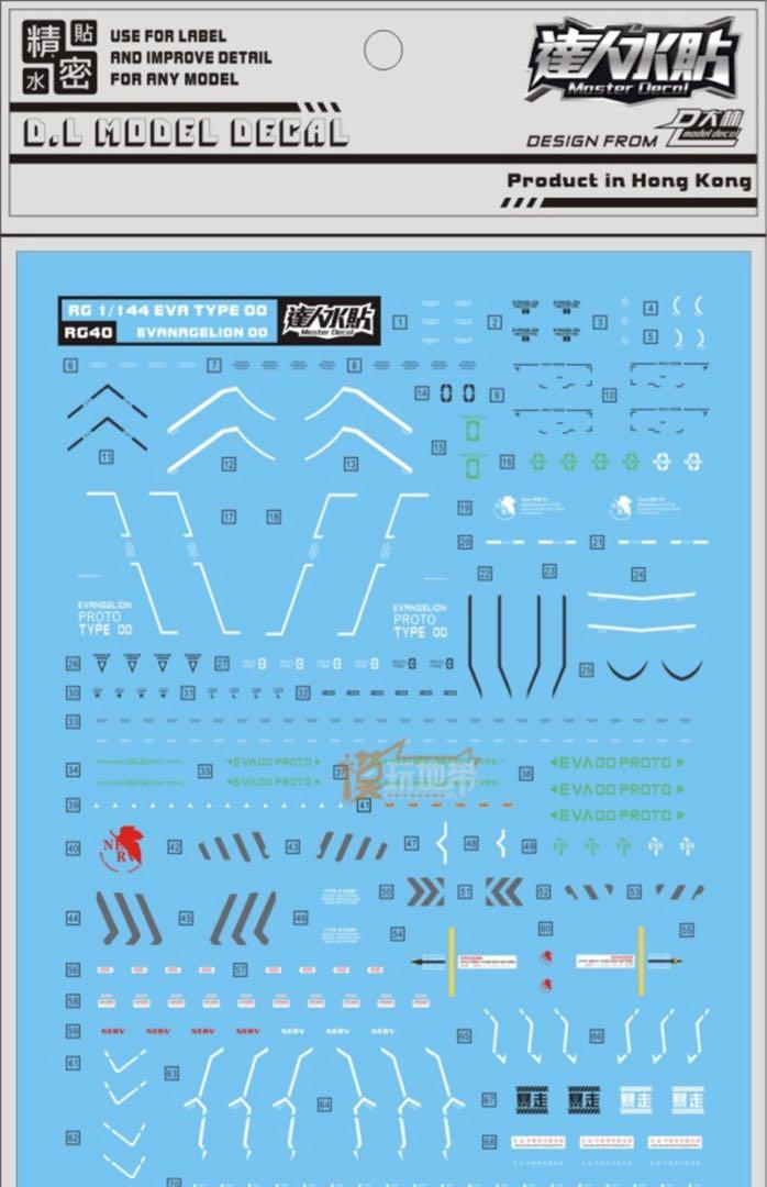 Evangelion Unit-01/ Evangelion Unit-00/ Unit-02/ Unit-08/ Water Decals ...
